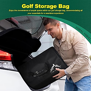 HIMAL HIMAL Golf Trunk Organizer -Collapsible & Foldable Golf Travel Storage，Waterproof Car Golf Bag with Independent Ventilation Compartment for 1 Pair Shoes