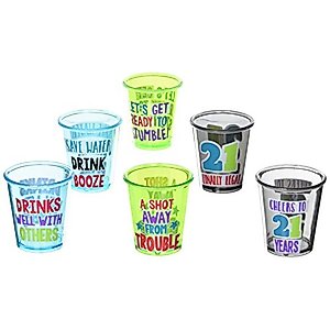 21st "Happy Birthday" Shot Glass Set