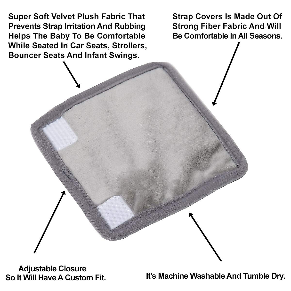 Lebogner Car Seat Strap Covers, 2 Pack Reversible Soft Seat Belt Cushion That Helps Prevent Strap Irritation in Car Seat, Jogger, and Strollers for Newborns, Infants and Kids, Harness Comfortable Pads