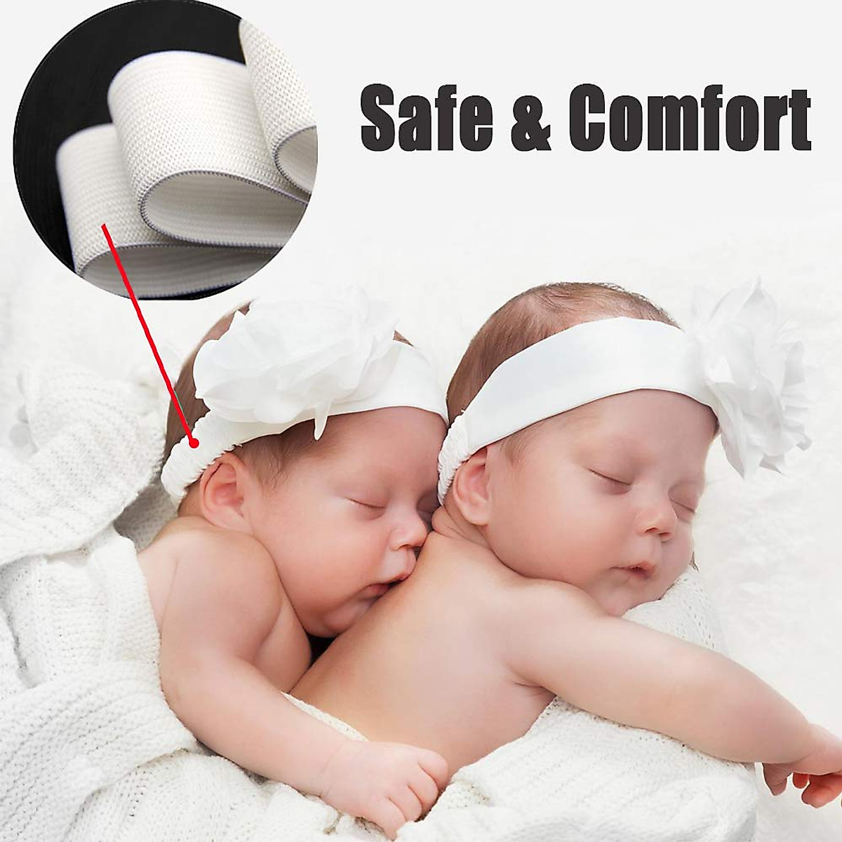 Sewing Elastic Band 3/4 Inch Wide Heavy Stretch High Elasticity Knit Elastic Band for Sewing Waistband Elastic 10 Yard (5 Yard White,5 Yard Black)