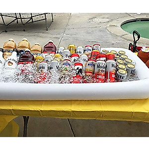 Inflatable Serving Bars Ice Buffet Salad Serving Trays Food Drink Holder Cooler Containers Indoor Outdoor BBQ Picnic Pool Party Supplies Cooler Drain Plug，Ice Tray Food Drink Containers for Summer Par
