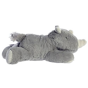 Aurora® Adorable Mini Flopsie™ Rhino Stuffed Animal - Playful Ease - Timeless Companions - Gray 8 Inches