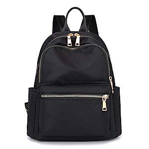 Collsants Small Nylon Backpack for Women Lightweight Mini Backpack Purse Travel Daypack (black)