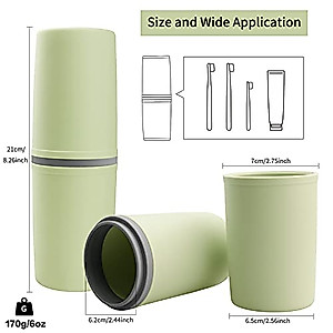 Suruid Toothbrush Case Multifunctional Toothbrush Storage Box Portable Travel Wash Cup Toothbrush Cup Wall Mounted Toothbrush Holder for Bathroom, Useful for Travel, Camping, Business, School - Green