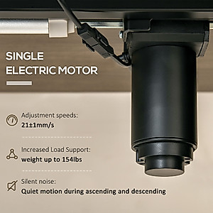 Vinsetto Electric Height Adjustable Standing Desk with 54" Desktop, Sit Stand Home Office Desk with Memory Button Control and Anti-Collision System, Teak/Black