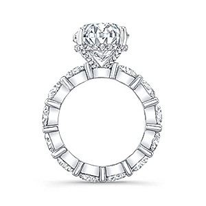 KAVYA JEWELS 9 CT Oval Moissanite Engagement Ring 10K 14K 18K Solid Gold Moissanite Diamond Ring 925 Sterling Silver Solitaire Engagement Ring Wedding Ring for Women (8.5)