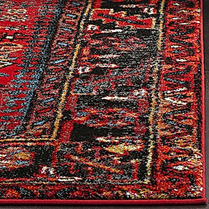 SAFAVIEH Vintage Hamadan Collection Area Rug - 8' x 10', Red & Multi, Oriental Traditional Persian Design, Non-Shedding & Easy Care, Ideal for High Traffic Areas in Living Room, Bedroom (VTH211A)