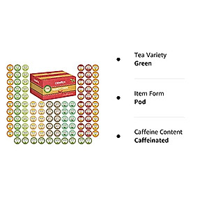 Cha4TEA 100-Count Variety Sampler Pack for Keurig K-Cup Brewers, 10 Flavors