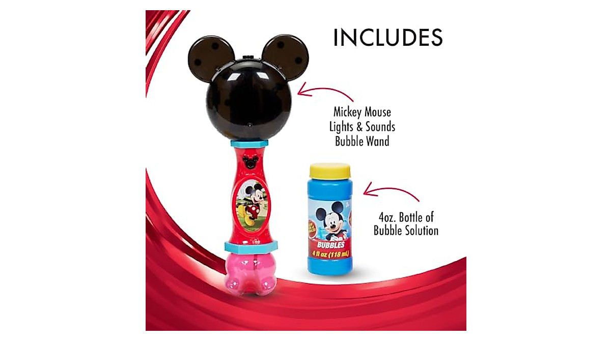 Little Kids Disney Mickey Mouse Bubble Wand - Lights & Sound Fun