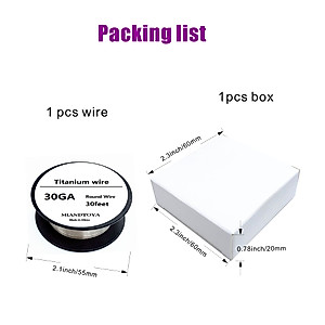 Titanium Wire 30feet 30 Gauge Hard 0.25mm for Jewelry Making DIY Arts Crafts Household Use Soldering Wire