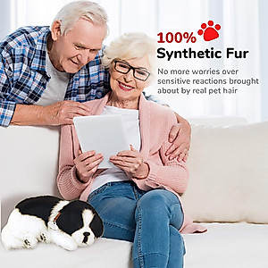 Precious Petzzz Border Collie - Pet Mate/Nap Breathing Life Like Sleeping Dog in Bed Sleeping Pet