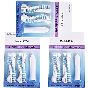 12 Pcs Electric Toothbrush Dual Clean Replacements Attachments Brush Heads Sensitive Refill Accessories fit for Oral B 4732 3733 4734