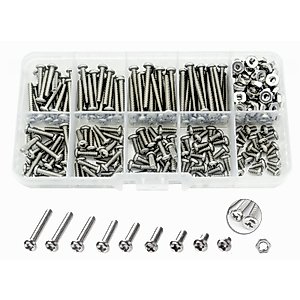 Elantek #4-40 UNC 304-Stainless Steel Phillips Pan Head Machine Screws Nuts Assortment Kit