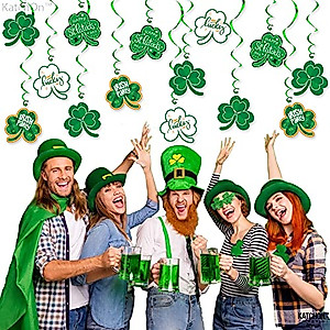 KatchOn, St Patricks Day Hanging Decorations - Pack of 30, No DIY | St Patricks Day Hanging Swirls Decorations | Shamrock Decorations | St Patricks Day Decorations | Saint Patricks Day Decorations