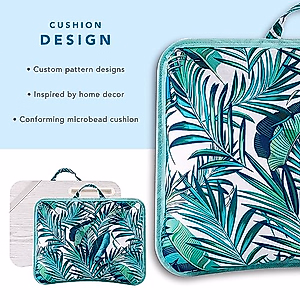 LAPGEAR Designer Lap Desk with Phone Holder and Device Ledge - Tropical Palm Leaves - Fits up to 15.6 Inch Laptops - Style No. 45427