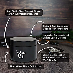 Herb Guard - Glass Airtight Jar & Container with Upgraded Child Resistant Lid (240ml) Keep your Serving Spices and Herbs Fresh for Months