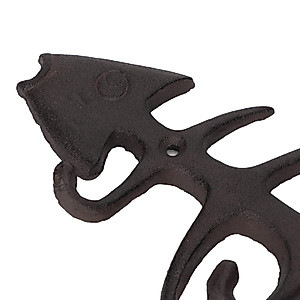 QANYEGN Wall Moted Towel Rack, Fish Bones Towel Rack, European Metal Towel Rack with 4 Hooks for Home Kitchens, Bathrooms and (B)