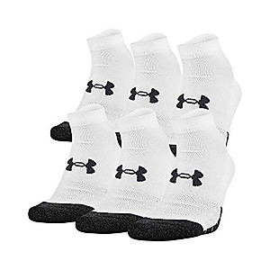 Under Armour Adult Performance Tech Low Cut Socks (3 and 6 Pack) , White (6-Pairs) , Large
