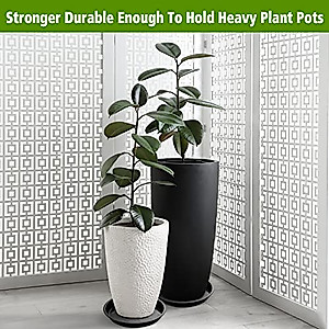 16 Pieces Plant Dish Plastic Plant Tray Round Thick Plant Pot Saucers Sturdy Flower Pot Saucer Black Drip Trays for Plants for Indoor and Outdoor Plants Home Garden (11.8 Inches in Top Size)