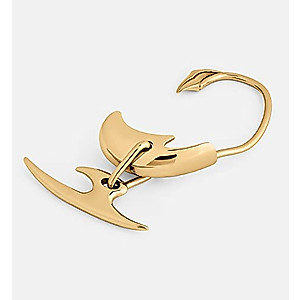 L'VOW CyberPunk Non-Piercing Cuff Earrings Wrap for Unisex Around Ear Irregular Cartilage Clip Accessories Cyborg Costume(S1-Gold)