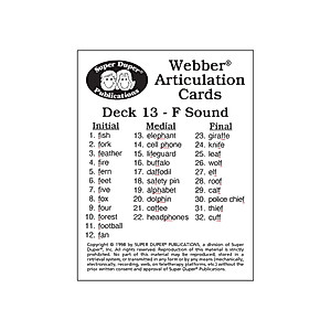 Super Duper Publications | Articulation F Sound Fun Deck | Vocabulary and Language Development Flash Cards | Educational Learning Materials for Children