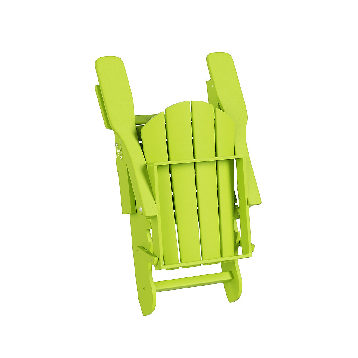 WO Home Furniture Set of 2pcs HDPE Adirondack Chairs Lounger Outdoor Folding Seat for Fire Pit, Beach, Balcony, Backyard, Lawn, Patio, Pool, Deck, Garden - Weather UV Resistant (Lime)
