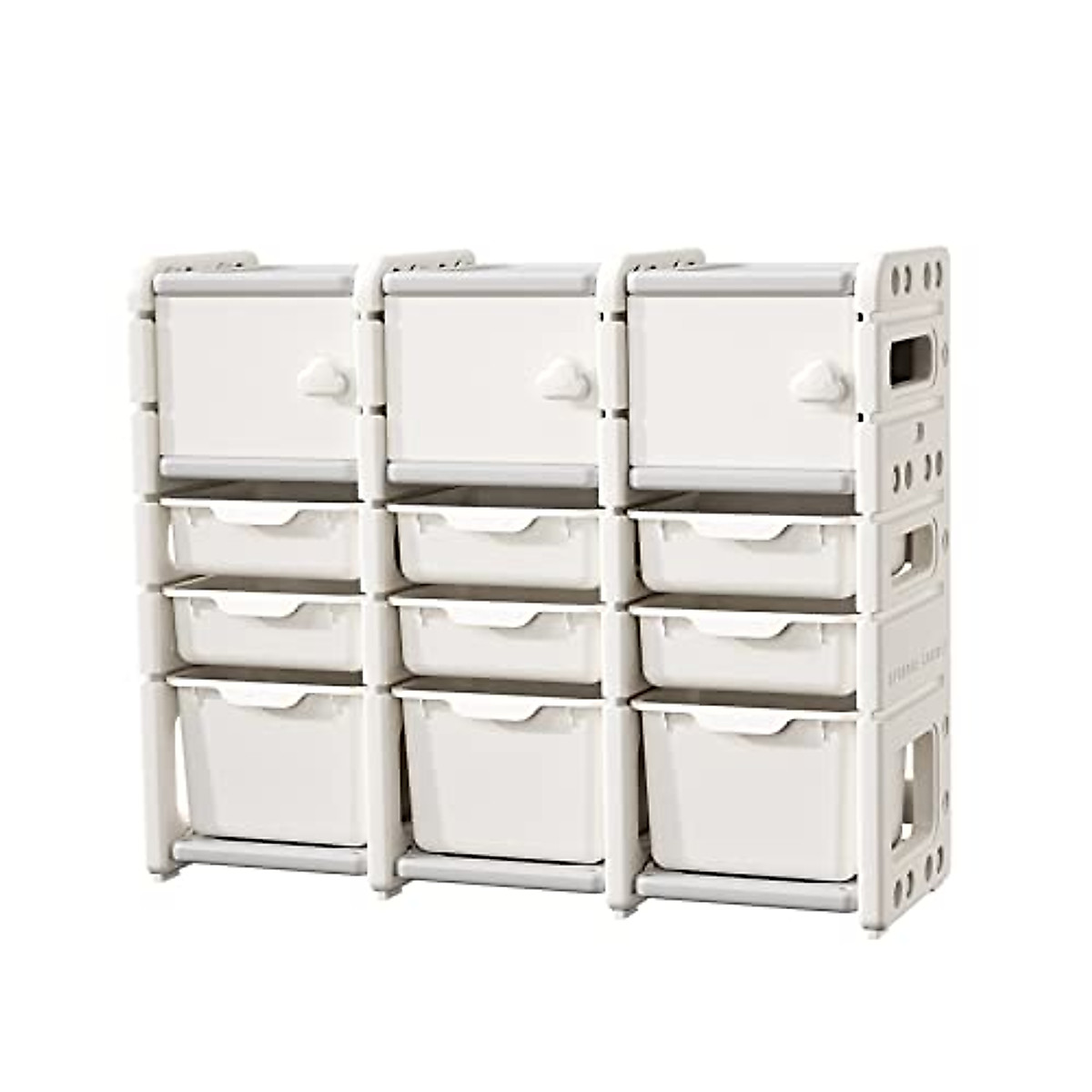 UNICOO Kids Storage Shelves, Children Toy Storage Organizer, Kids Bookshelf and Toy Storage for School, Bedroom, Playroom or Nursery (3 * 4)