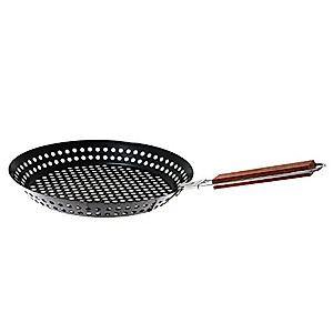 Mr. Bar-B-Q 06750X Heavy Duty Non-Stick Grilling Skillet | Rust Resistant Grill Pan with Handles | Easy to Use Grilling Accessories | Non-Stick Surface | Great for Seafood & Vegetables