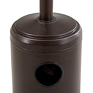 Sunjoy 47,000 BTU Avanti Outdoor Portable Propane Heater for Patio and Garden with Safety Auto Shut Off Valve and Wheels, Bronze