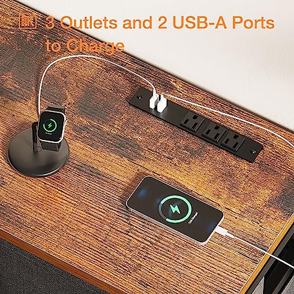 ODK Long Dresser with 3 Outlets and 2 USB Charging Ports, 57'' Wide TV Stand with 13 Large Drawers, Chest of Drawers Easy-Pull Fabric Dresser for Bedroom, Living Room, Hallway, Black and Vintage