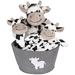 Trend Lab 4Piece Plush Gift Set Bucket, Cow