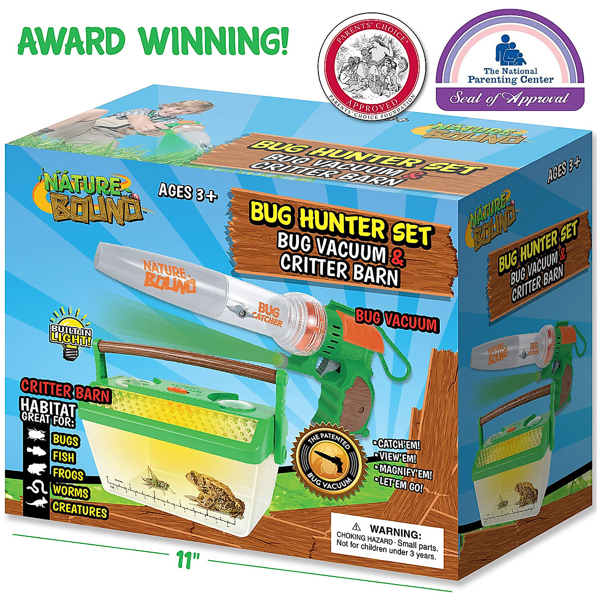Nature Bound Bug Catcher Vacuum with Light Up Critter Habitat Case for Backyard Exploration - Complete Kit for Kids Includes Vacuum and Cage, Green (Original Style)