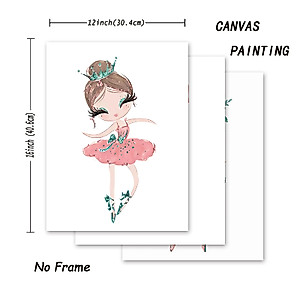 PWTXKAH Ballet Dancer Pictures Watercolor Ballet Canvas Wall Art