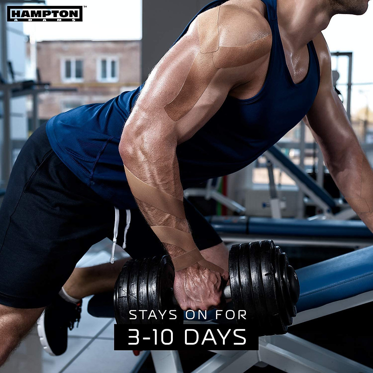 (135 Feet) Bulk Kinesiology Tape Waterproof Roll Sports Therapy Support for Knee, Muscle, Wrist, Shoulder, Back/Original Uncut Premium Therapeutic Elastic & Hypoallergenic Cotton - (Beige)