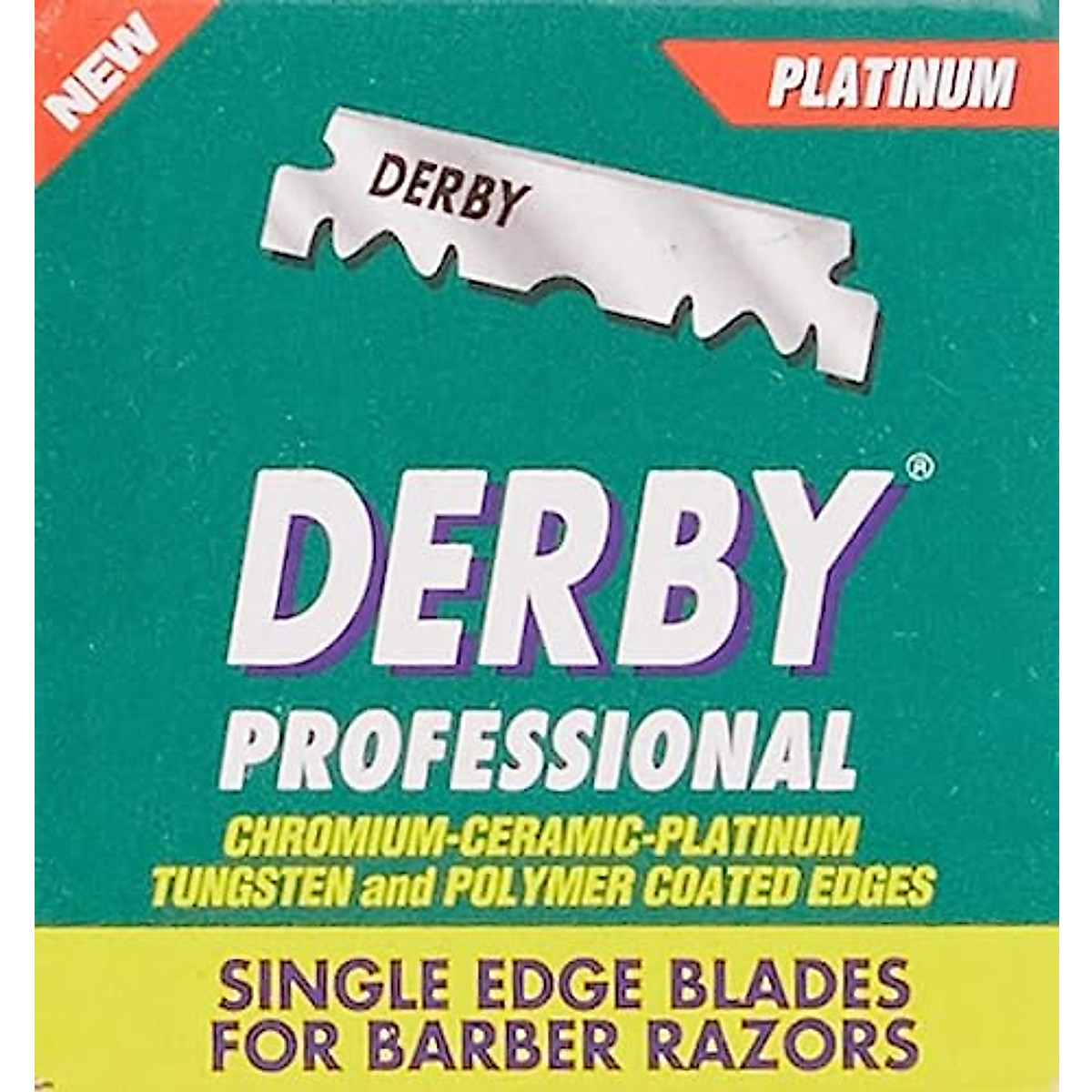 100 DERBY Single Edge Razor Blades for Barbers Platinum Coated
