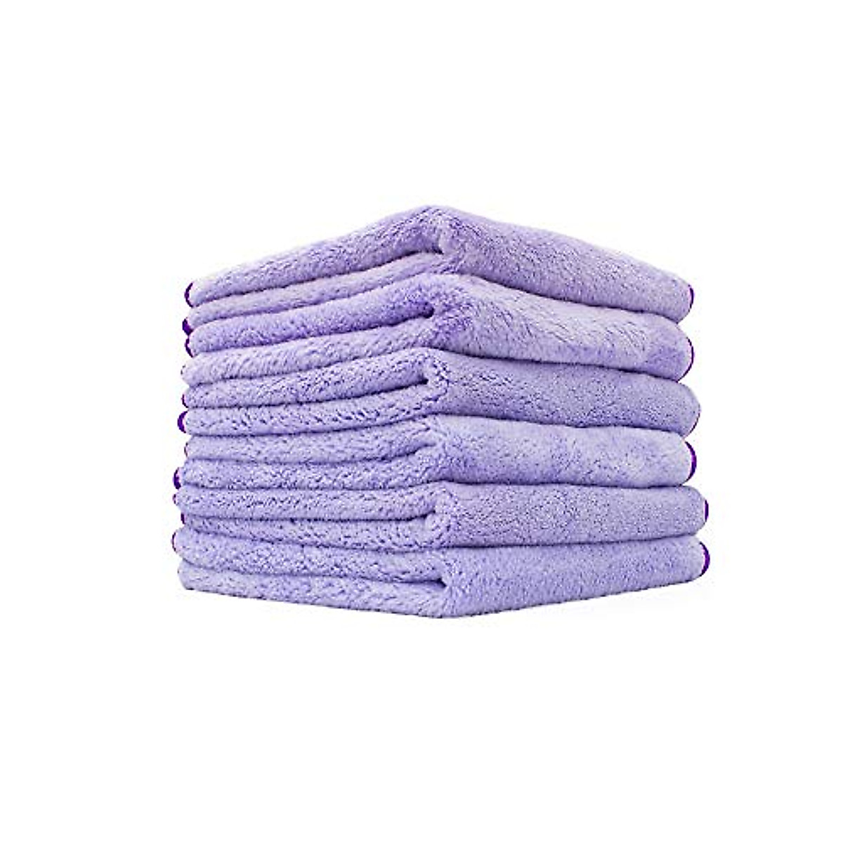 The Rag Company - Minx Royale - Professional Microfiber Detailing Towels, Premium 70/30 Blend, Super Plush, Rinseless & Waterless Wash, Buffing & Polishing, 400gsm, 16in x 16in, Lavender (6-Pack)