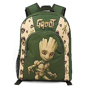 Marvel Groot Backpack For Kids Character Green Travel School Rucksack Bag