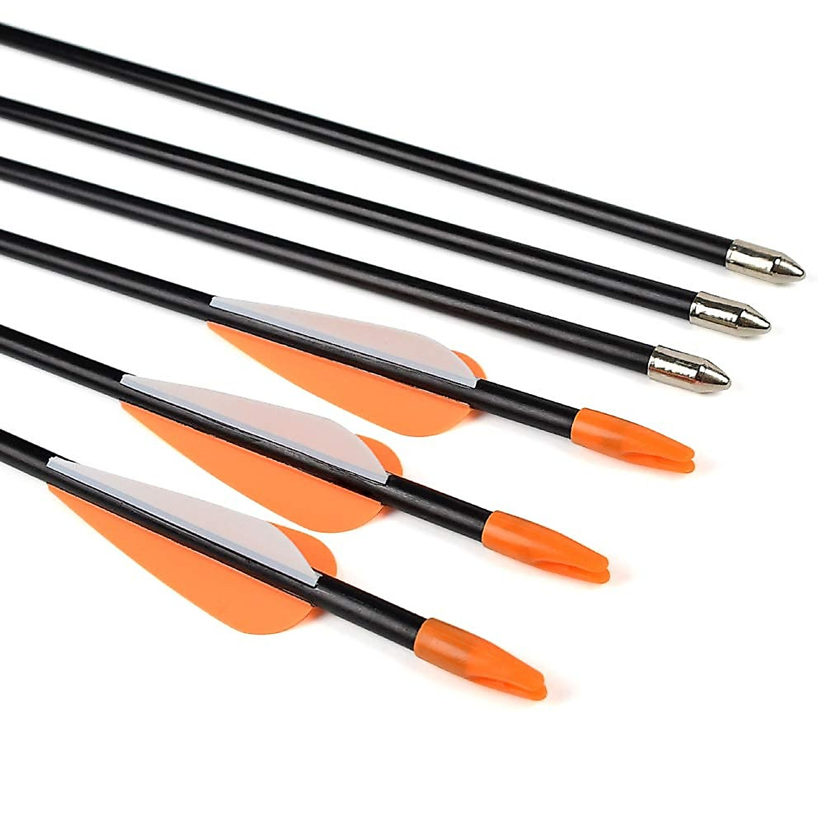 Fiberglass Practice Arrows Archery 24 Inch Target Shooting Safetyglass Recurve Bows Suitable for Youth Children Woman Beginner 6PCS