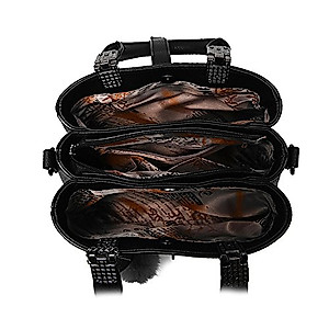 Mn&Sue Women Top Handle Satchel Leather Handbag Shoulder Bag Lady Tote Purse with Strap