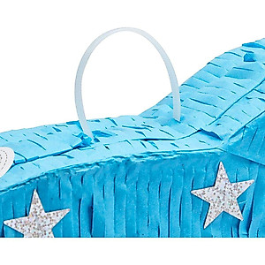 BLUE PANDA - Pull Pinata for Birthday Party, Small Dolphin (13 x 16.5 x 3 In)