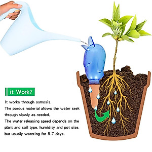 80ml Self Spike Planter Drip Watering Bird, 4pcs Plant Automatic Watering Nail, Make Plants Healthier Automatic Drip Irrigation Automatic Waterer for Indoor and Outdoor Plants with Wet Roots (4Pcs)
