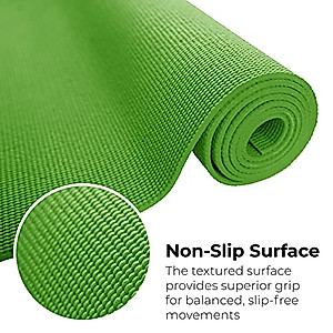 Hello Fit 10-Pack Yoga Mat With Carrying Strap, 68" x 24" Non Slip Exercise Mat, 4mm Thick Gym Mat, Bulk Non Toxic Yoga Mats for Schools and Studios, Assorted