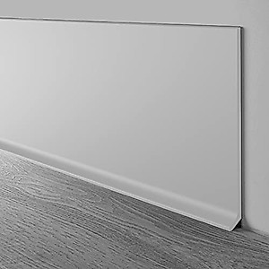 Proflex White Vinyl Wall Trim 4 inch X 20 ft - Flexible Peel and Stick Wall Base - Easy Install Vinyl Floor Base with Toe Kick