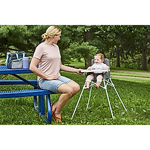 Regalo My High Chair Portable Travel Fold & Go Highchair, Indoor and Outdoor, Bonus Kit, Includes Tray with Cup Holder, Grey
