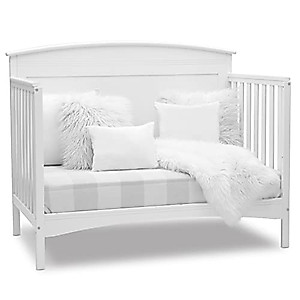 Delta Children Archer Solid Panel 4-in-1 Convertible Baby Crib - Greenguard Gold Certified, Bianca White