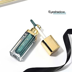 Kilshye Glitter Liquid Eyeshadow Shimmer Eye Shadow Metallic Eyeshadows High Pigment Eyes Shadow Long Lasting Waterproof Eyes Liquid Makeup for Women and Girls Pack of 1 (C- Green 18)