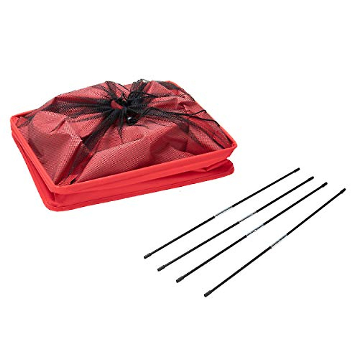 Mind Reader 65 Liter Rolling Laundry Hamper, Fabric Laundry Basket, Dirty Clothes Storage, Bathroom, Bedroom, Closet, Laundry Room, Red