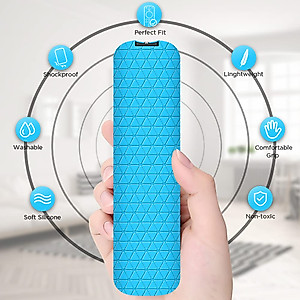 Silicone Protective Case for Hisense EN2A27 Remote Control, Anti-Slip Battery Back Cover for Hisense EN-2A27 Smart TV Remote Skin Sleeve Protector (Glow Blue)