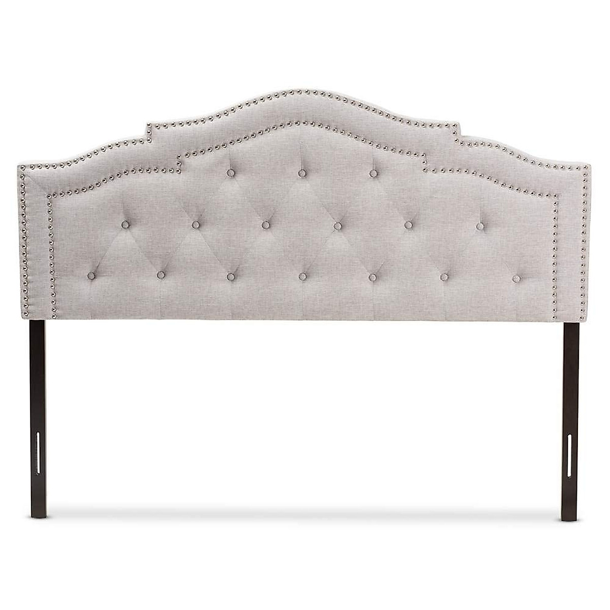 Baxton Studio Edith Modern and Contemporary Greyish Beige Fabric Full Size Headboard Beige/Full//Contemporary/Fabric Polyester 100%"/LVL/Foam