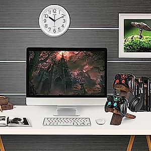 BEARUT Game Controller Holder Headset Stand 2-Tier Universal Controller Gaming PC Accessories Storage Rack Headphone Stand for Xbox Series PS5 PS4 by Wood